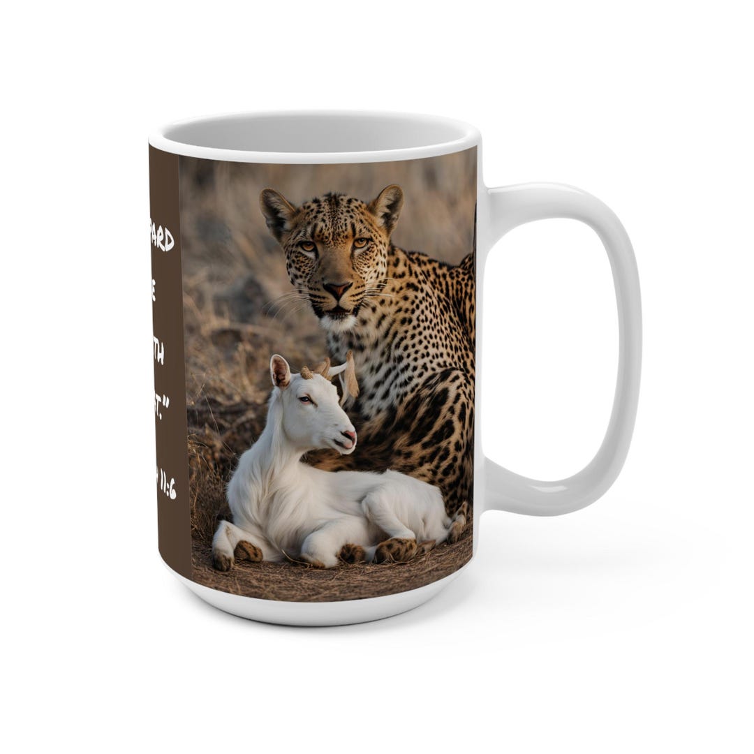 Leopard & Goat in Heaven, Isaiah 11:6 Bible Verse on Side, Christian ...