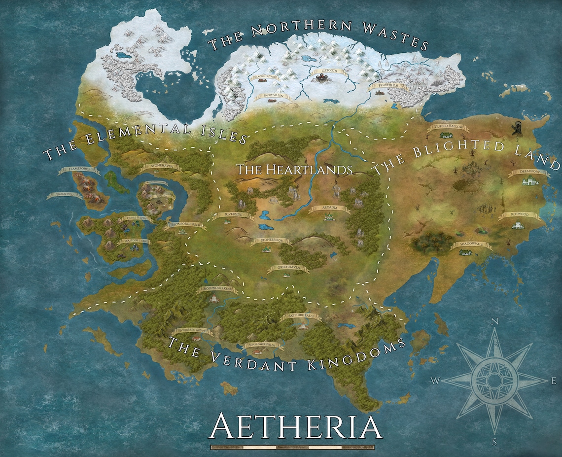 Custom Fantasy Map Commission for Writers, D&D, Dms, and More! - Etsy