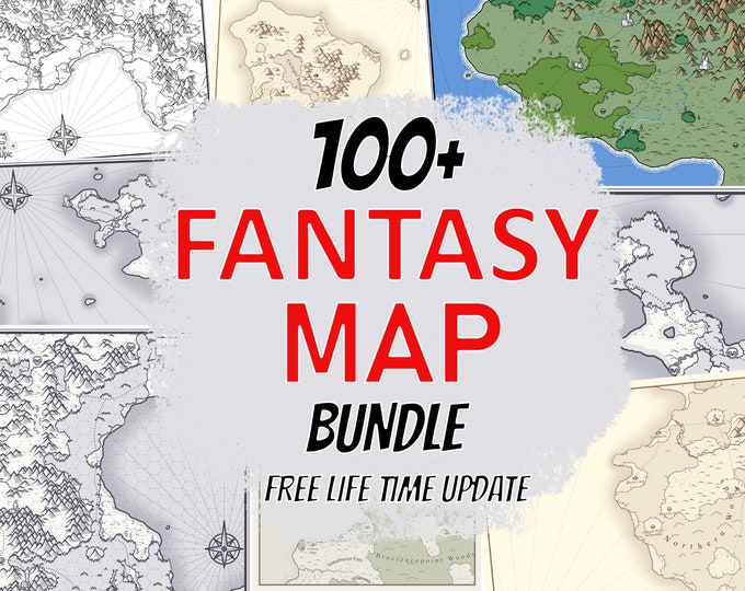 Custom Fantasy World Game Map Personalized RPG World-building High ...
