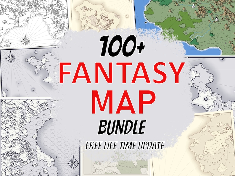 Fantasy Map Bundle, Fantasy World Map RPG TTRPG Pathfinder Dnd Maps ...
