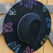 Crystal Hat, Hand Painted Fedora, Wide Brim Hat, Woodburned Hat, Pastel ...