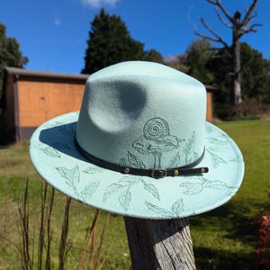 Snail Hat, Hand Burned Fedora, Cottagecore Gifts, Mycology Gift ...