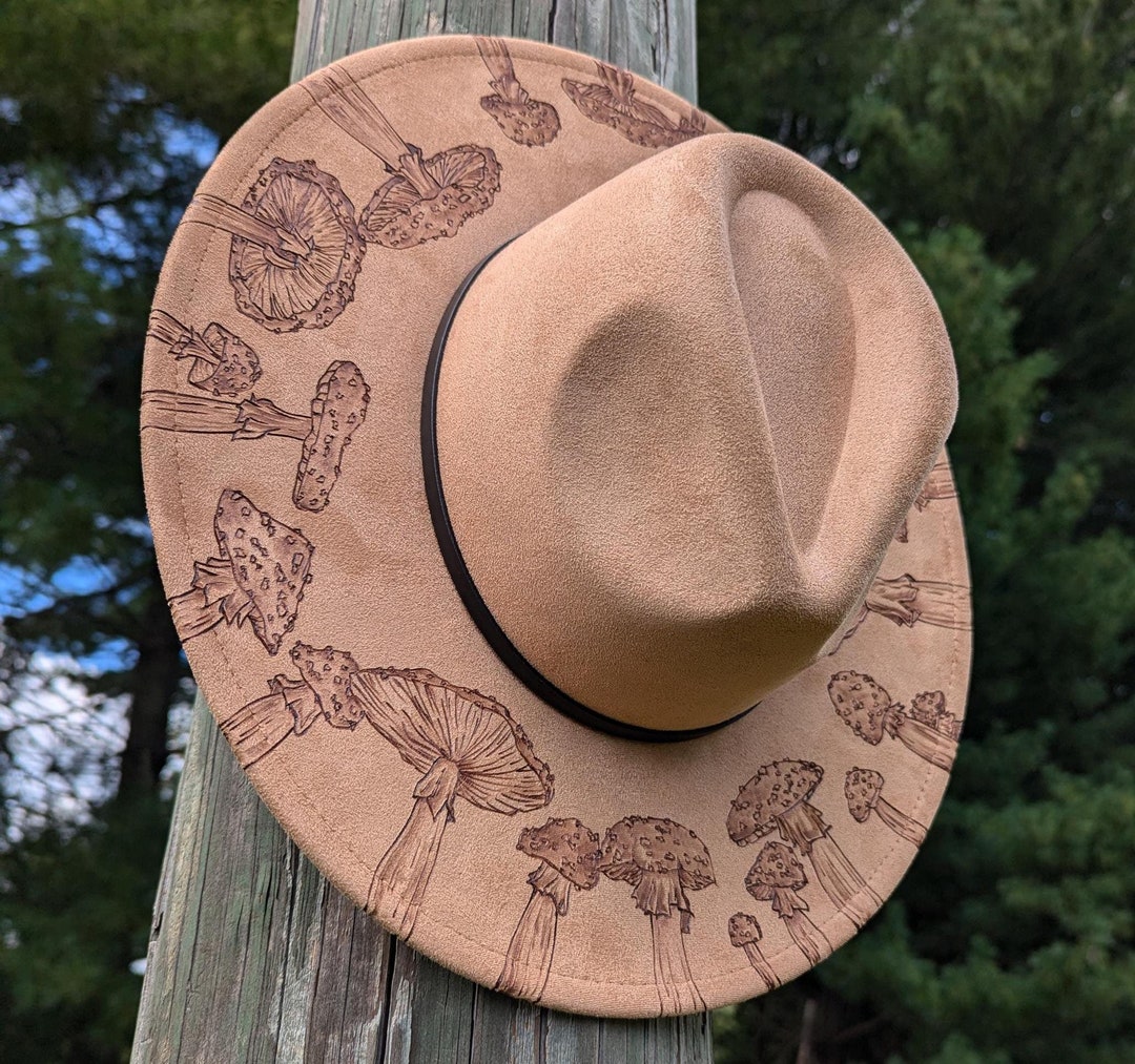 Amanita Mushroom Hat, Burned Wide Brim Hat, Fairy Grunge Clothes ...