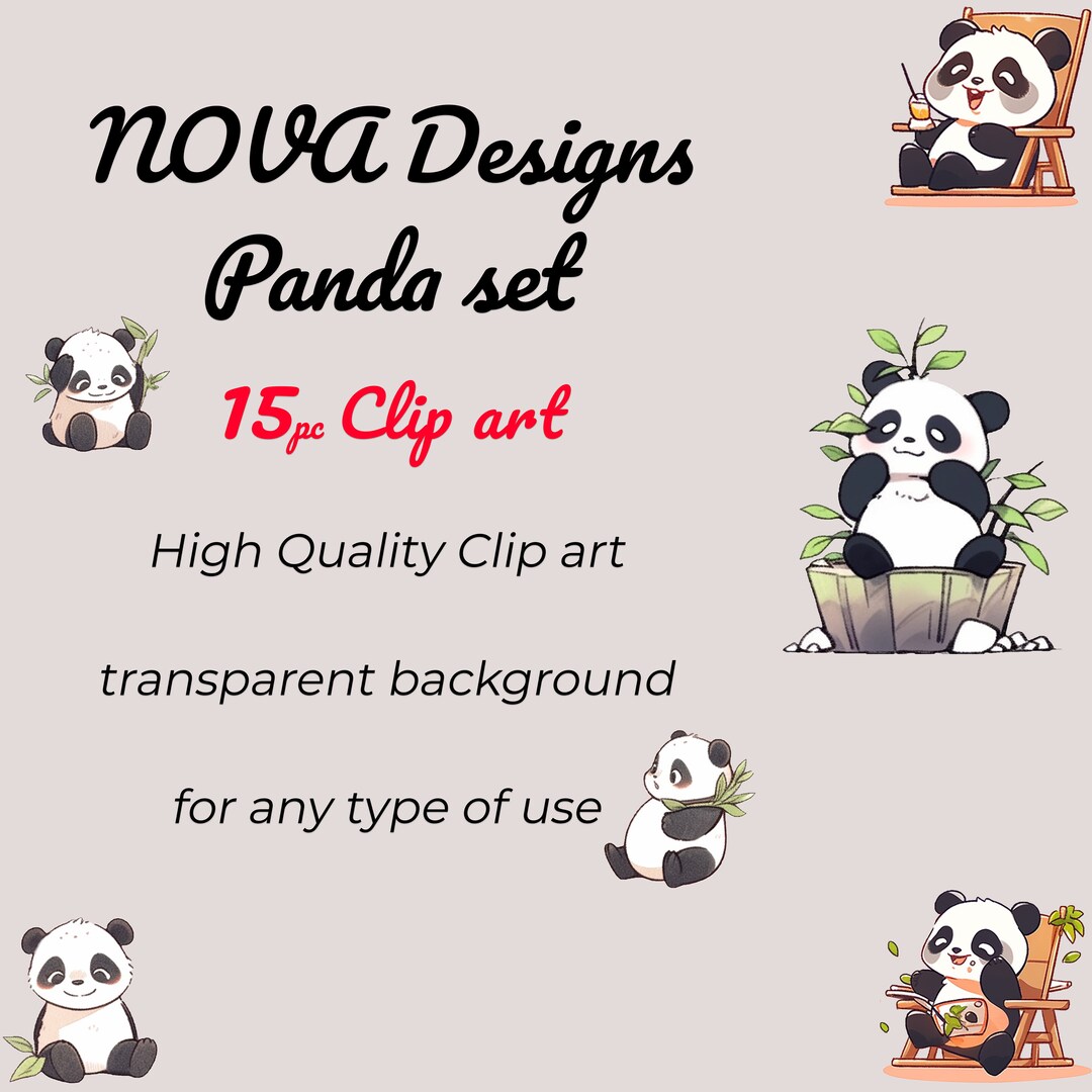 Adorable Panda Digital Clip Art - High-quality Illustrations for All ...