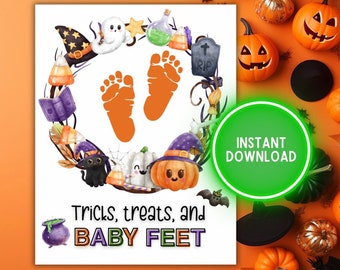 Halloween Footprint Art Footprint Crafts Handprint Art - Etsy