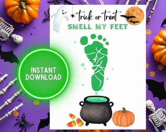 Halloween Footprint Art Footprint Crafts Handprint Art - Etsy