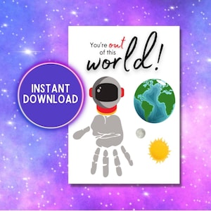 Astronaut Outer Space Handprint Art Craft Printable, Kids Toddler Baby ...
