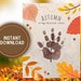 Halloween Handprint Art Craft Printable, Footprint Kids Gift, Lets Get ...