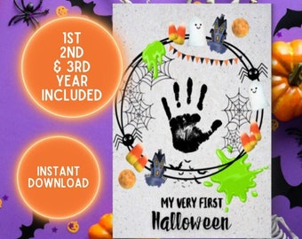 Halloween Footprint Art Footprint Crafts Handprint Art - Etsy