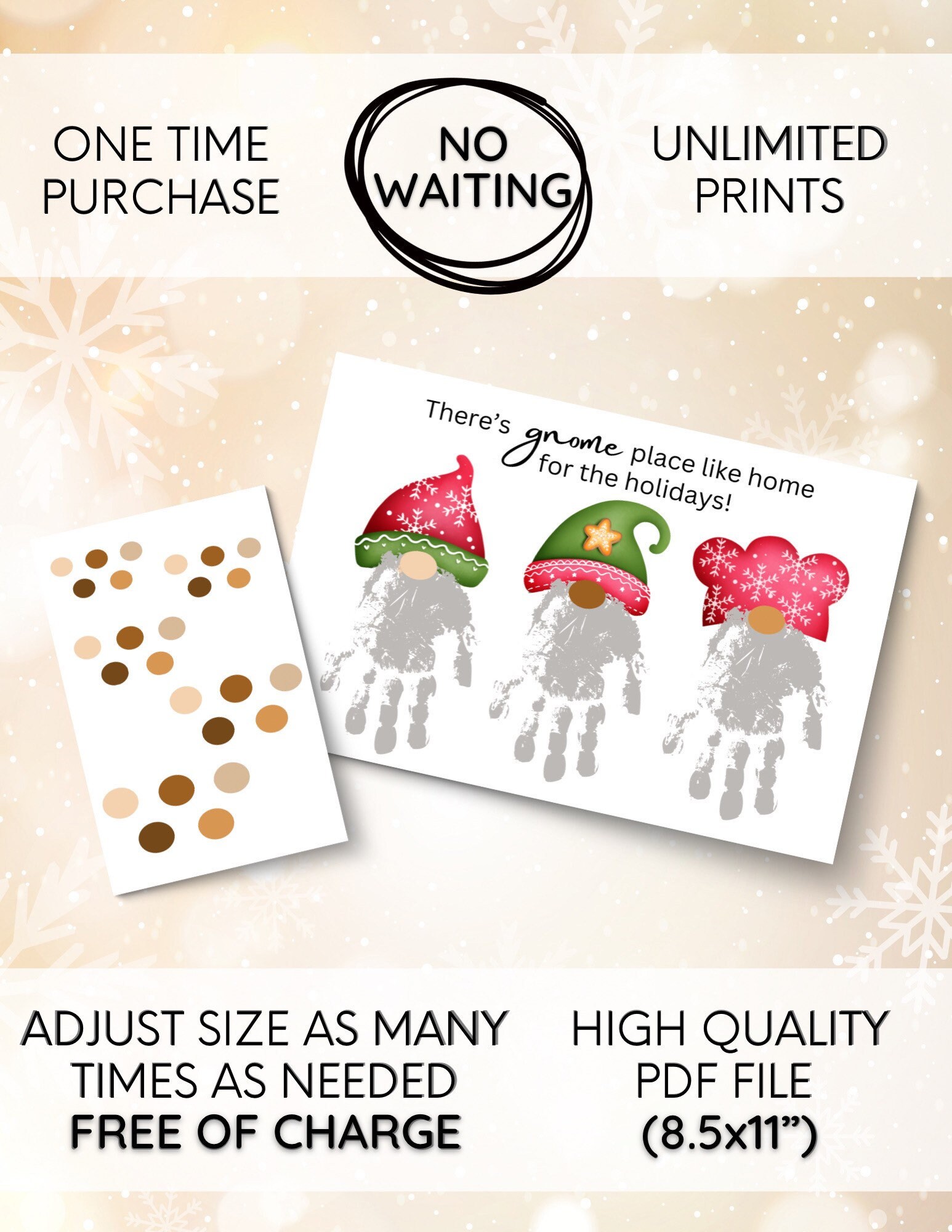Christmas Handprint Art Craft Printable, Infant Toddler Kid DIY Gift ...