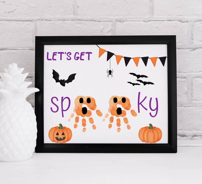 Halloween Handprint Art Craft Printable Kids Gift Lets - Etsy