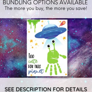 Alien Outer Space Handprint Art Craft Printable, Kids Toddler Baby DIY ...