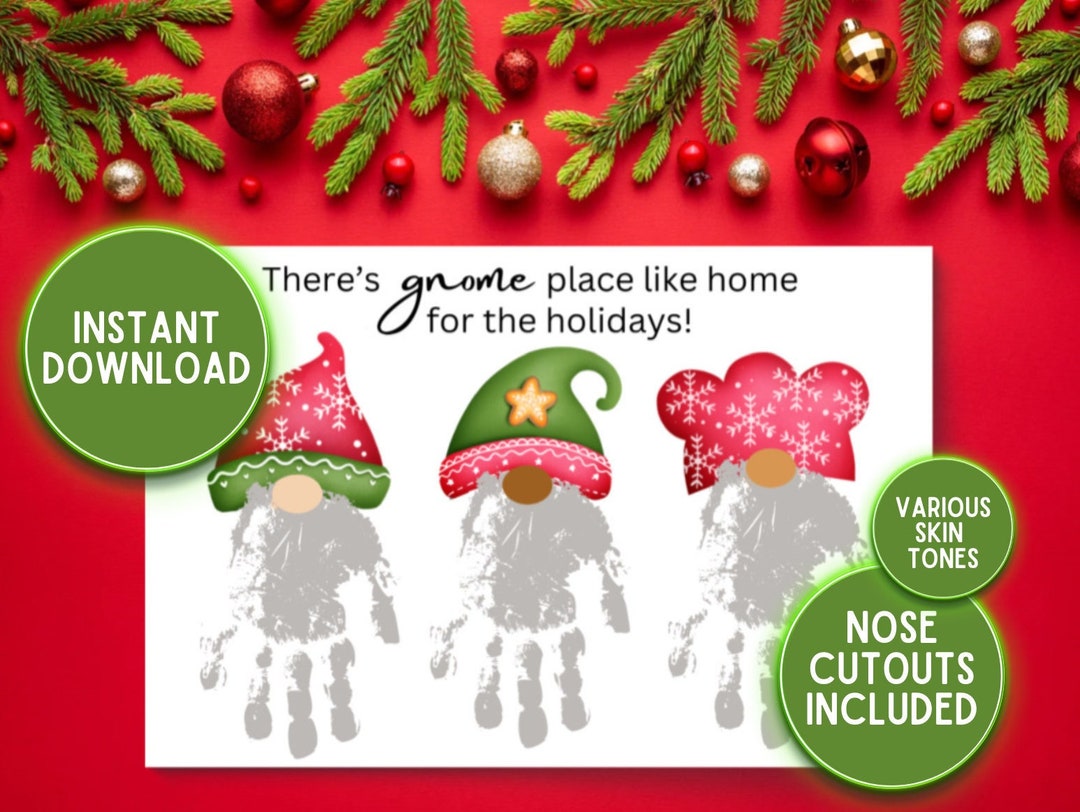 Christmas Handprint Art Craft Printable, Infant Toddler Kid DIY Gift ...