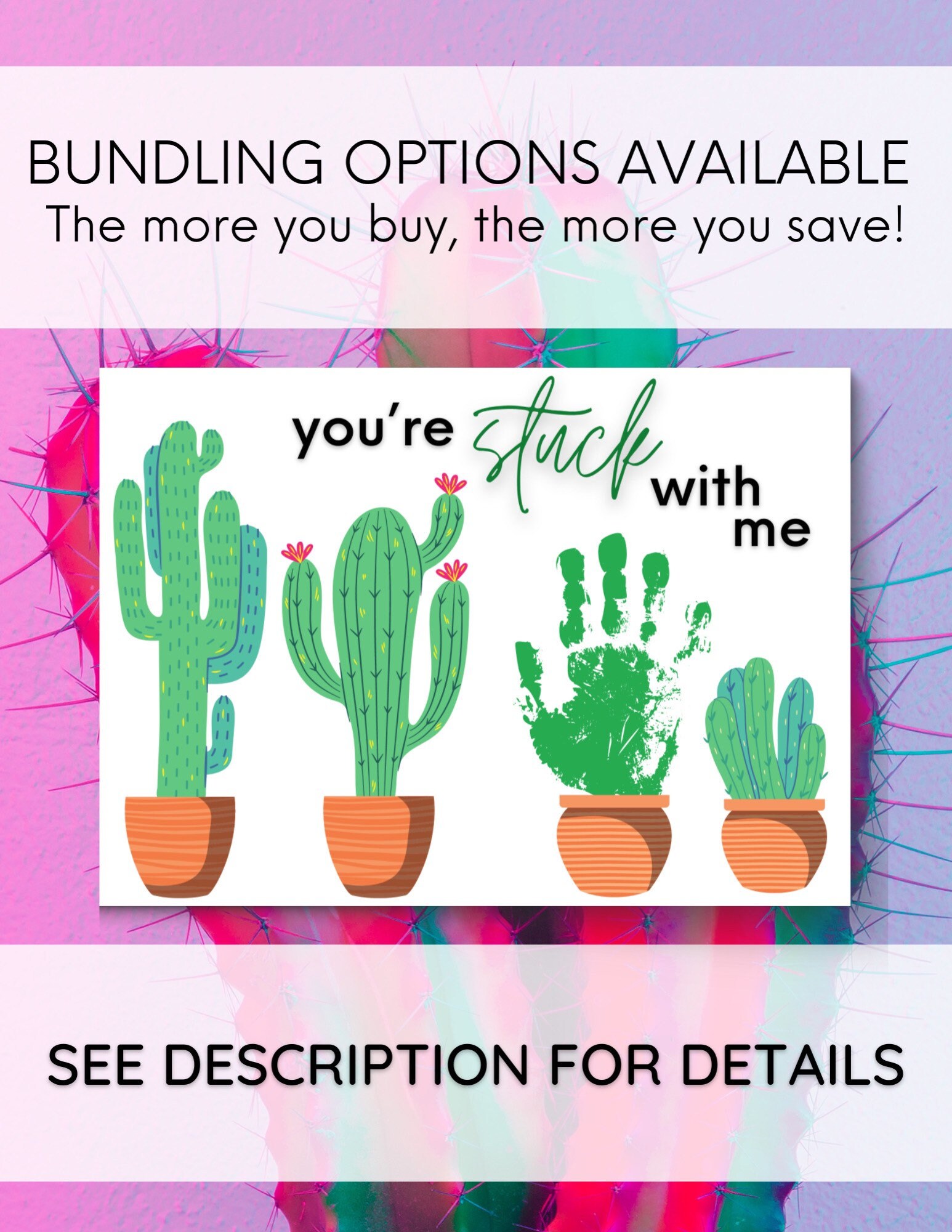 Cactus Handprint Art Craft Printable, Footprint, Baby Keepsake, Toddler ...