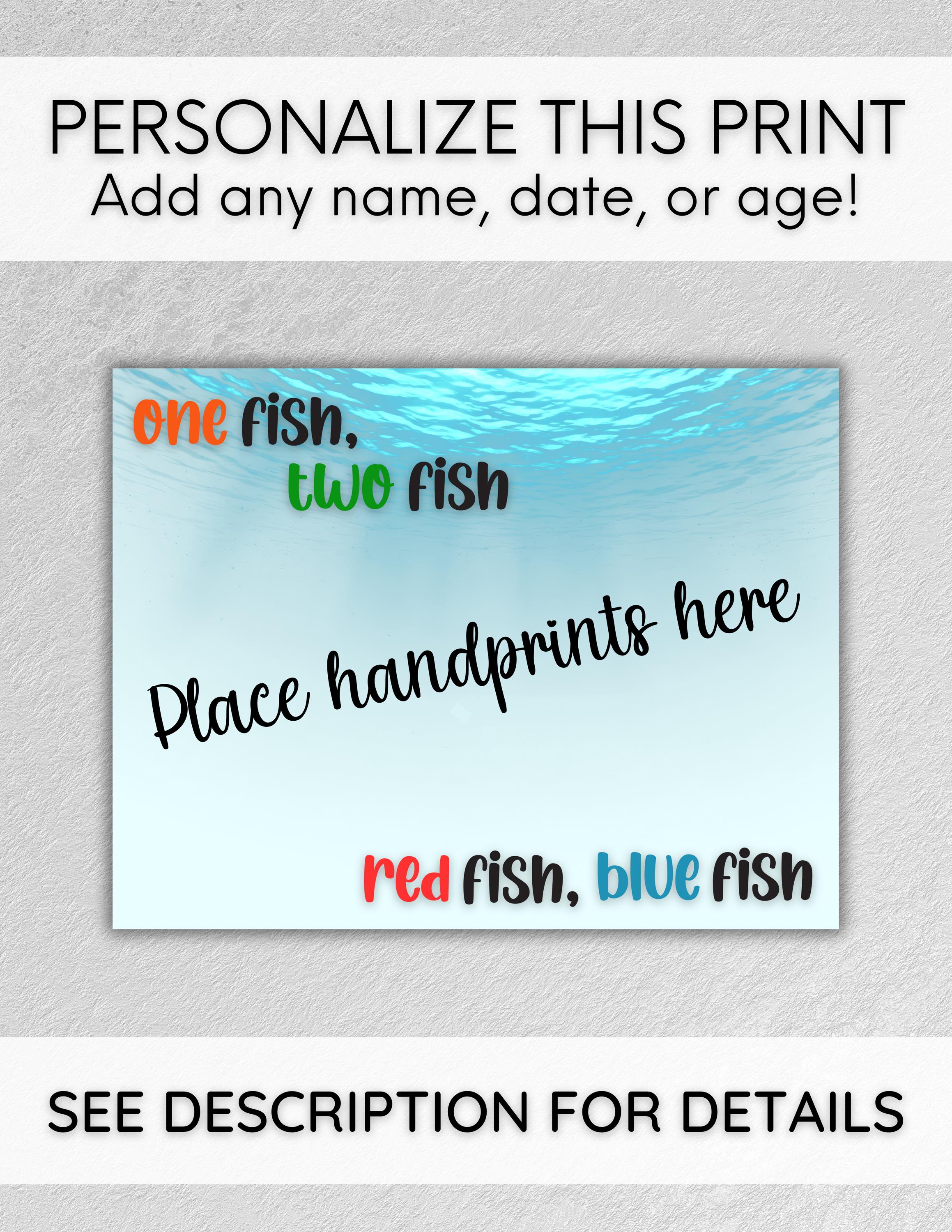 One Fish Two Fish Red Blue Fish Book Handprint Art Craft Printable ...