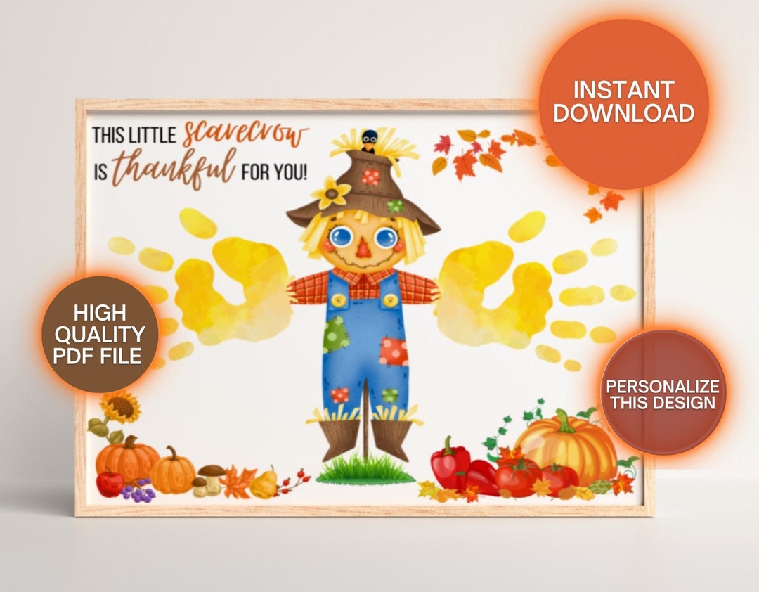 Thanksgiving Handprint Art Craft, Printable, Kids Handprint Art, Gift ...