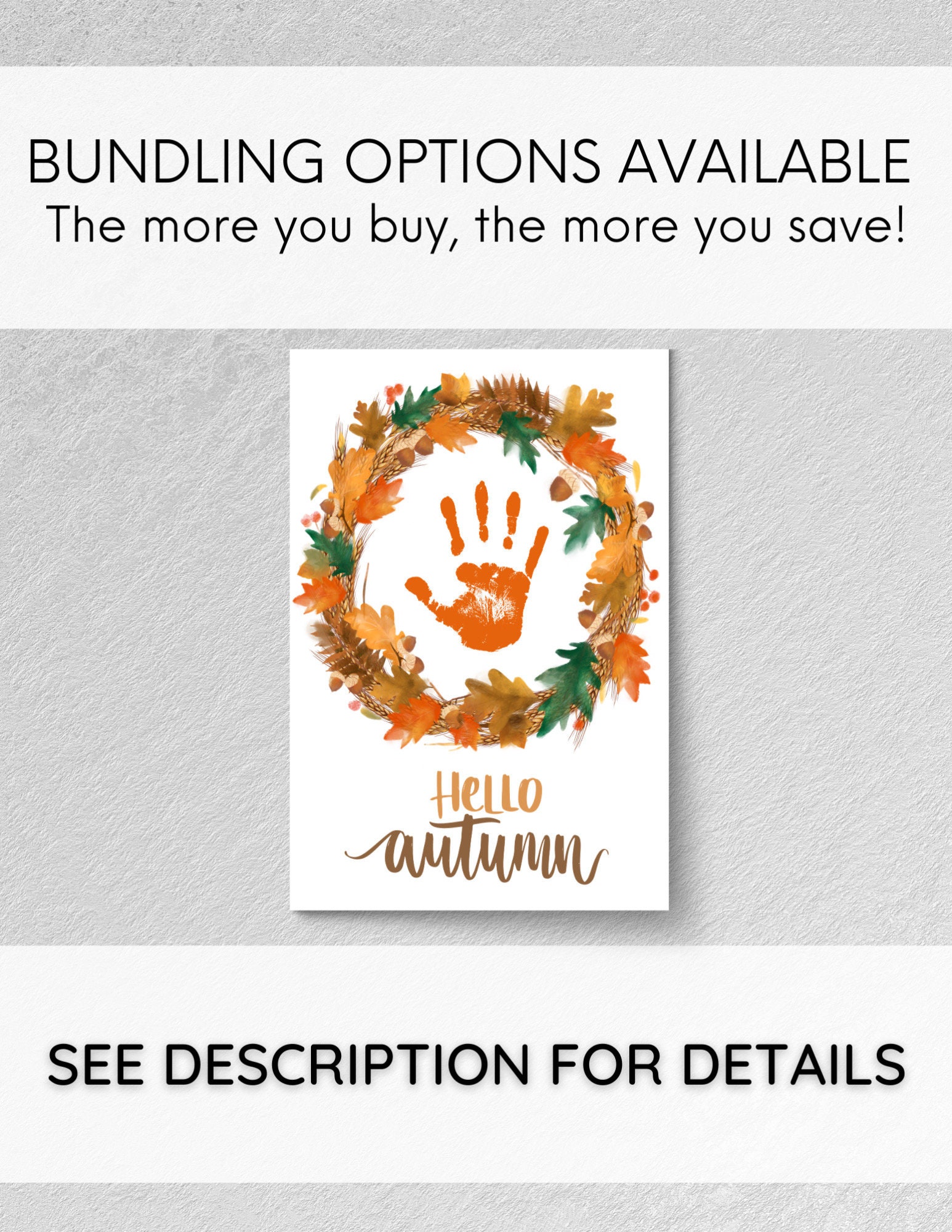 Autumn Fall Handprint Art Craft Printable, Kids Toddler Baby DIY ...