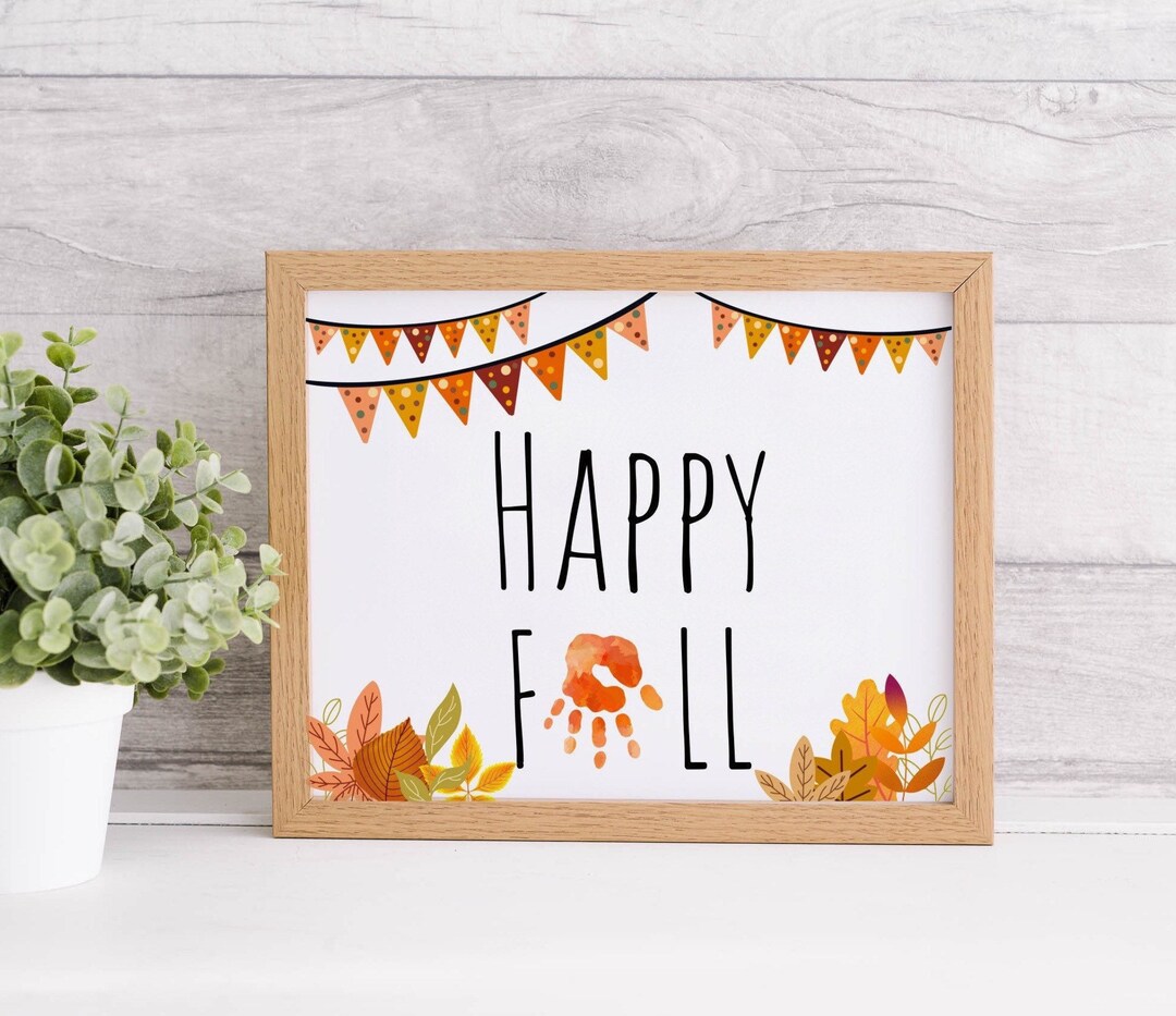 Fall Handprint Art Craft Printable, Footprint, Baby Toddler Kids DIY ...