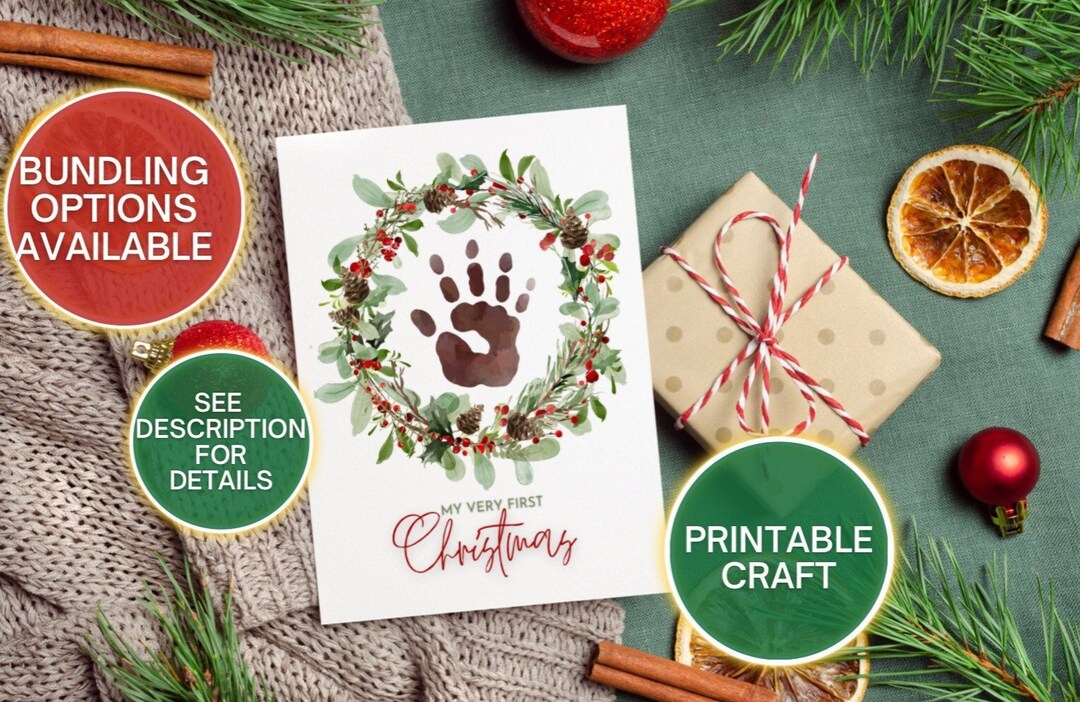 First Christmas Handprint Art Craft, Printable, Kids Handprint Art ...