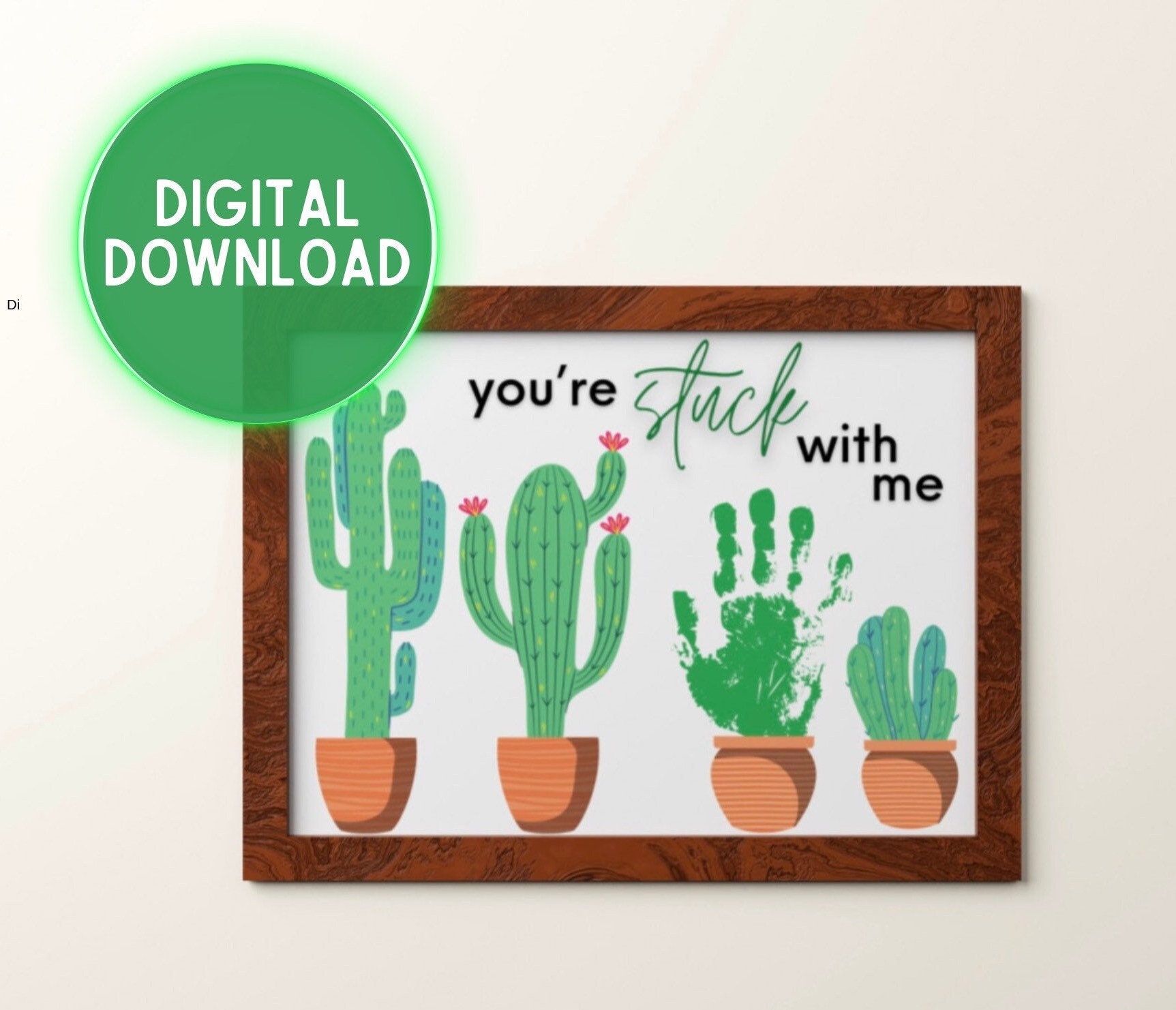 Cactus Handprint Art Craft Printable, Footprint, Baby Keepsake, Toddler ...