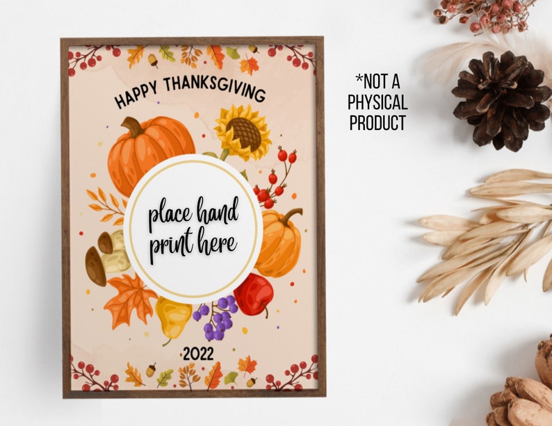 First Thanksgiving Handprint Art Craft, Printable, Kids, Gift, Toddler ...