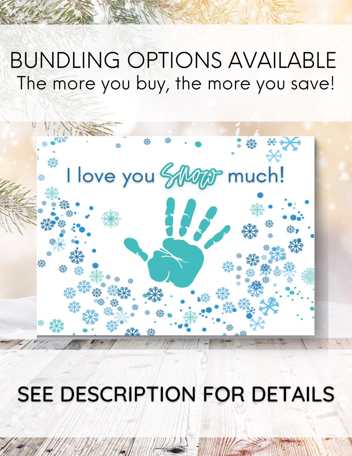Winter Snow Handprint Art Craft Printable, Infant Toddler Kids DIY Gift ...