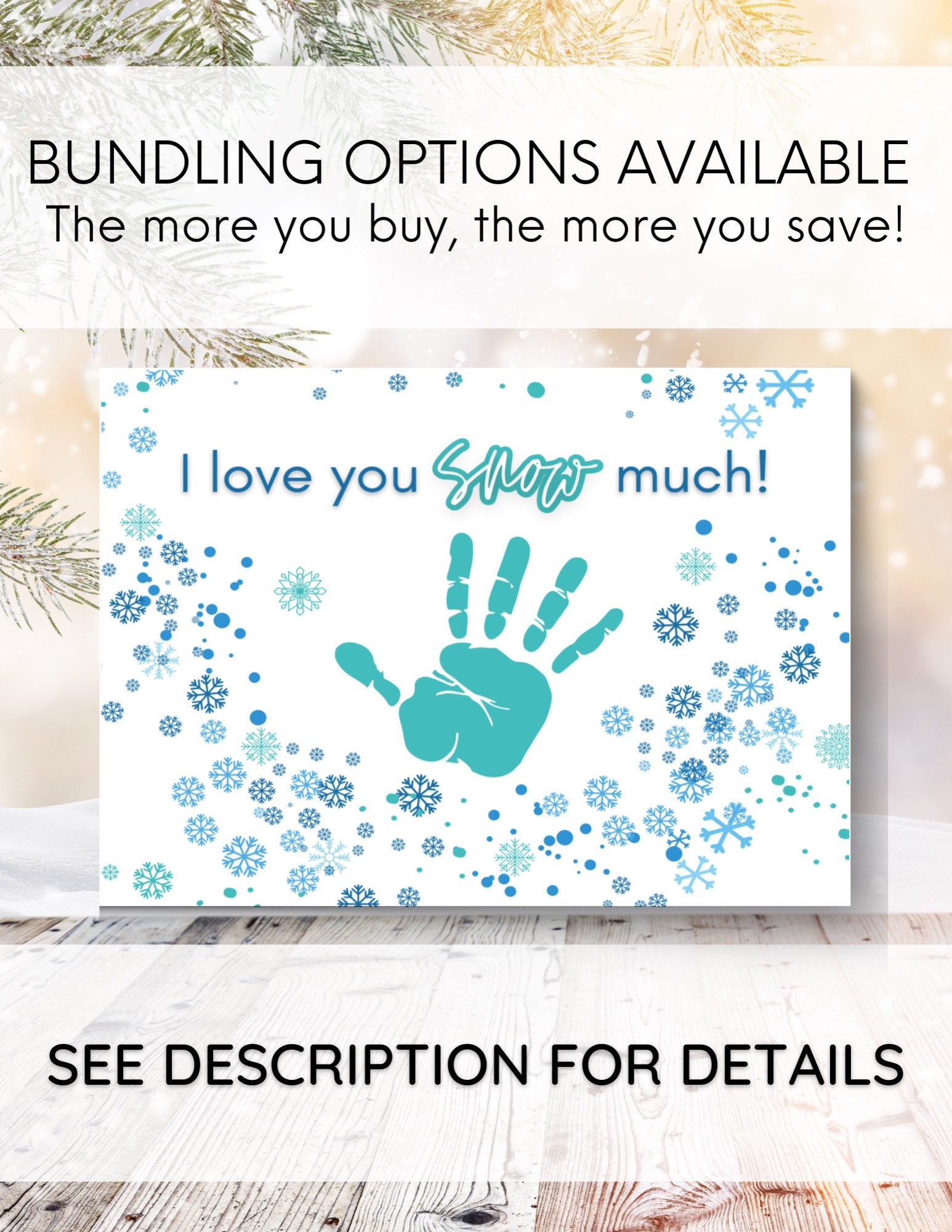 Winter Snow Handprint Art Craft Printable, Infant Toddler Kids DIY Gift ...