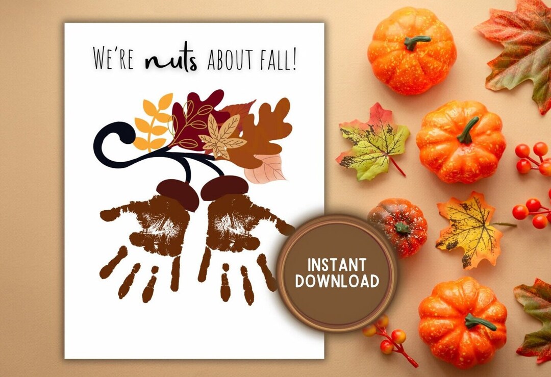 Fall Handprint Art Craft Printable, Kids DIY Gift, Toddler, First Fall ...