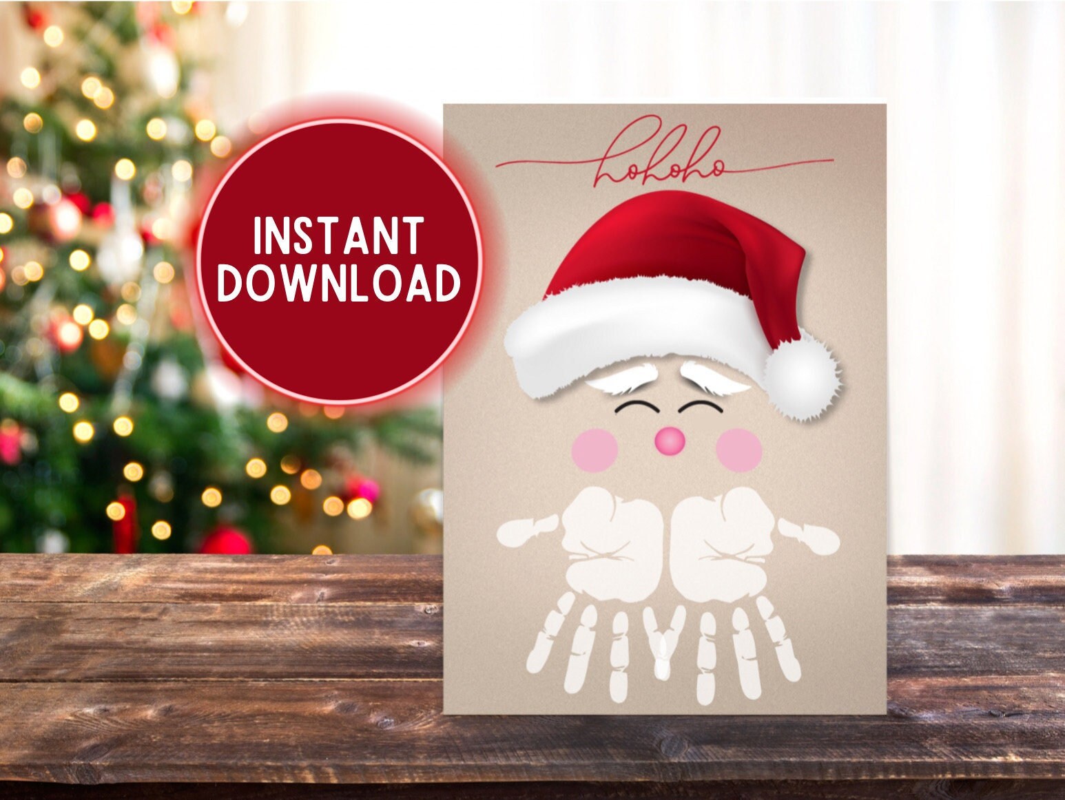 Christmas Handprint Art Craft Printable Santa Art Craft Footprint ...