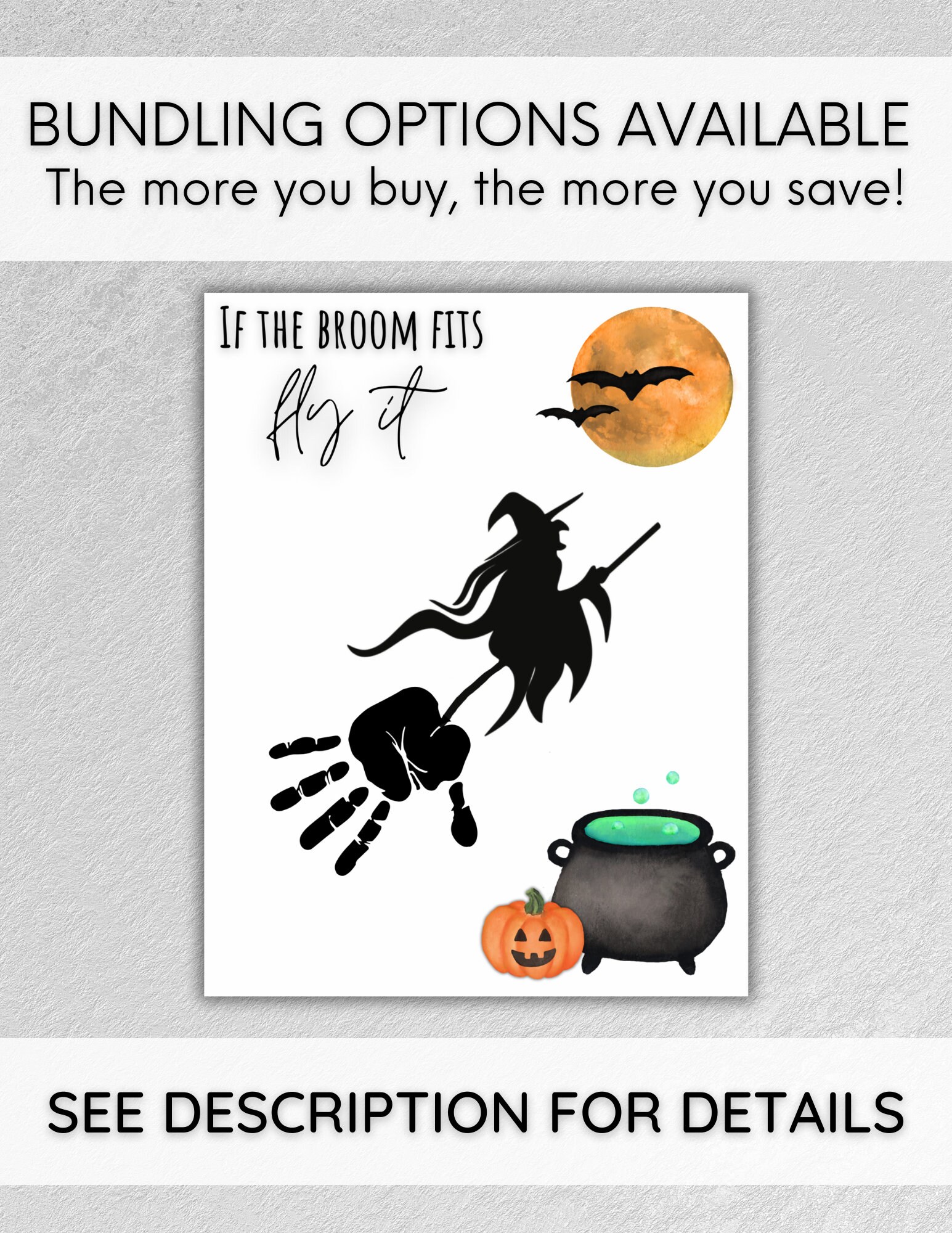 Halloween Handprint Art Craft Printable, Witch Craft, Toddler Kids DIY ...