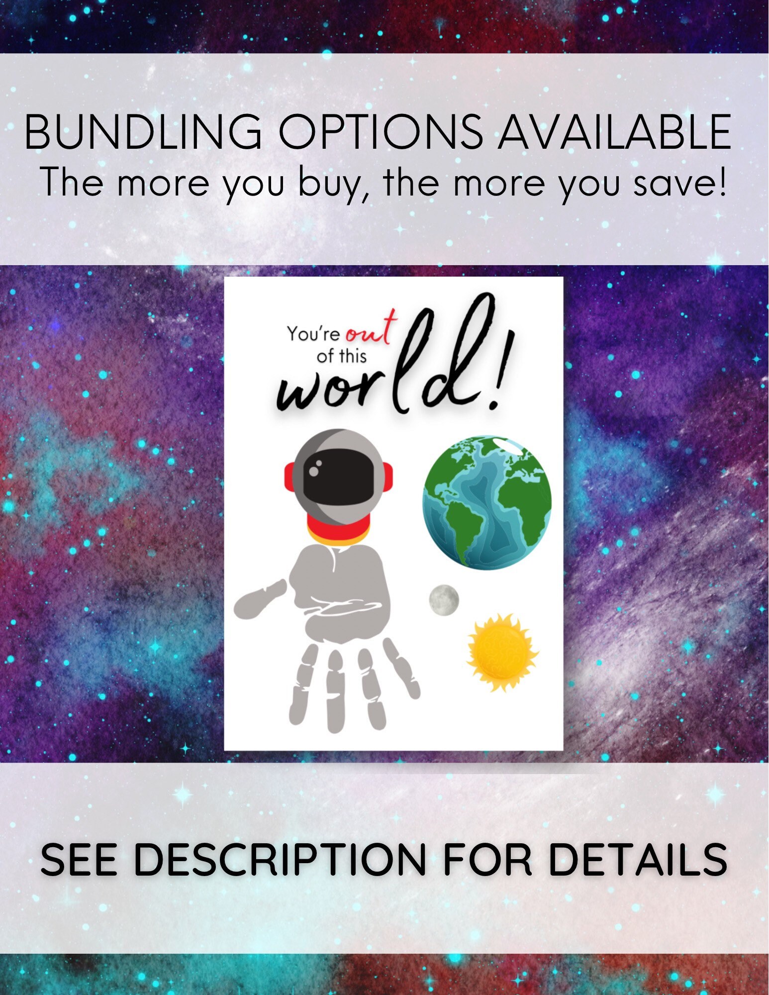 Astronaut Outer Space Handprint Art Craft Printable, Kids Toddler Baby ...