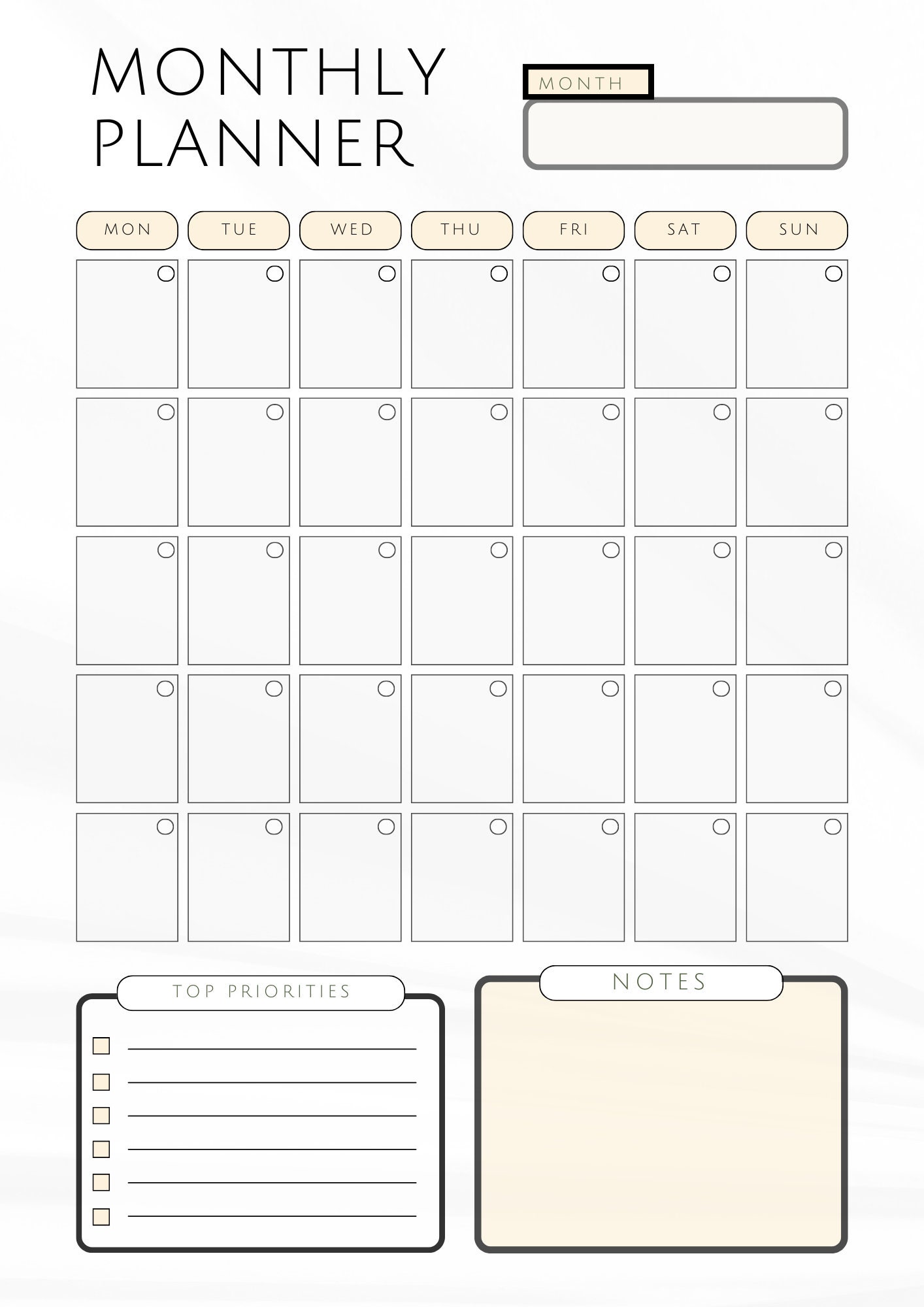 Monthly Planner, Printable Calendar, Planner, Student Planner, Monthly ...