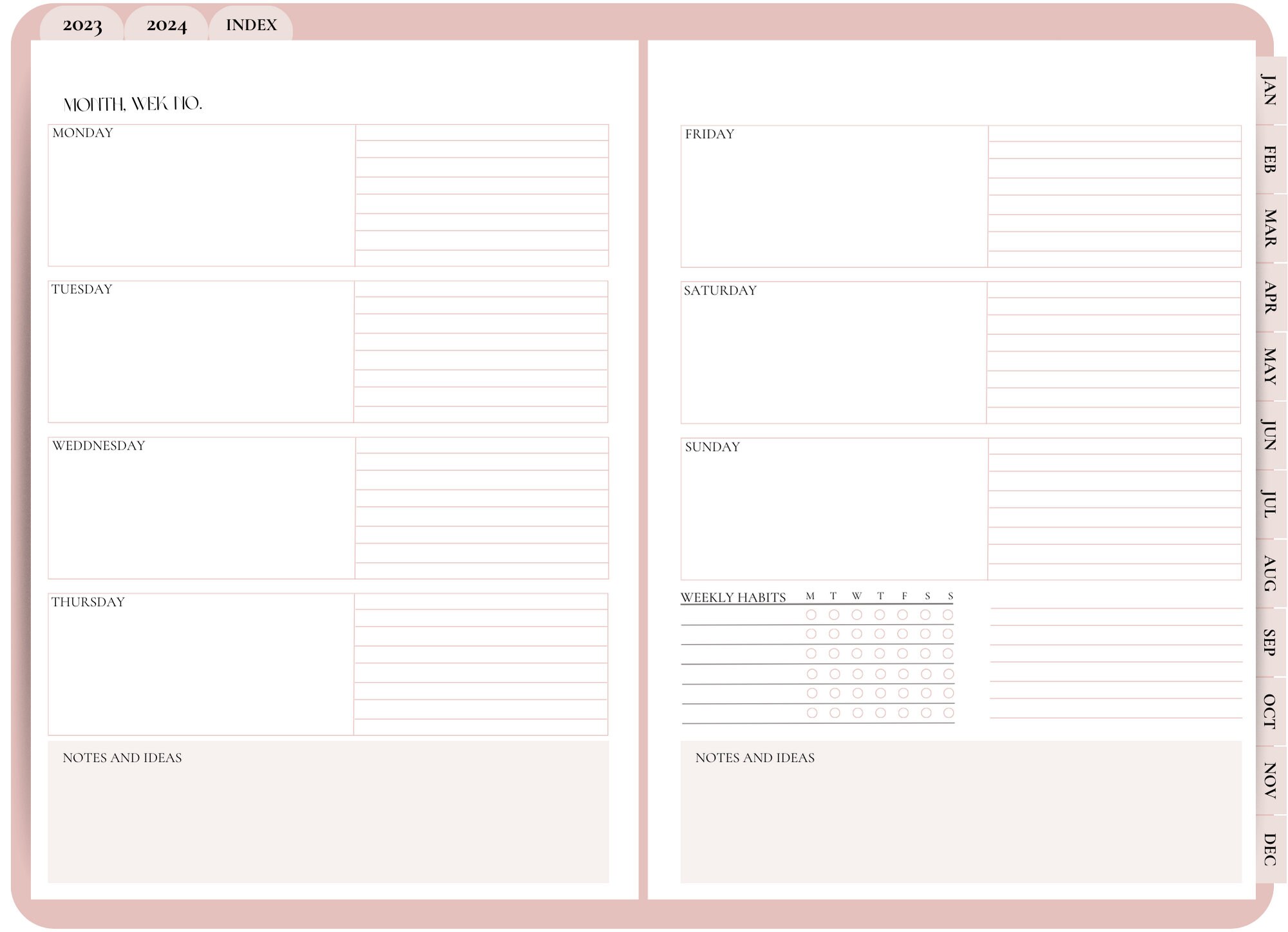 Digital Student Planner 2024 Goodnotes Hyperlinked Tabs Academic ...