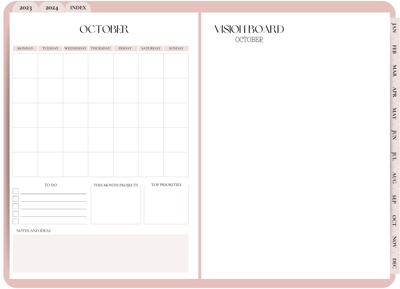 Digital Student Planner 2024 Goodnotes Hyperlinked Tabs Academic ...