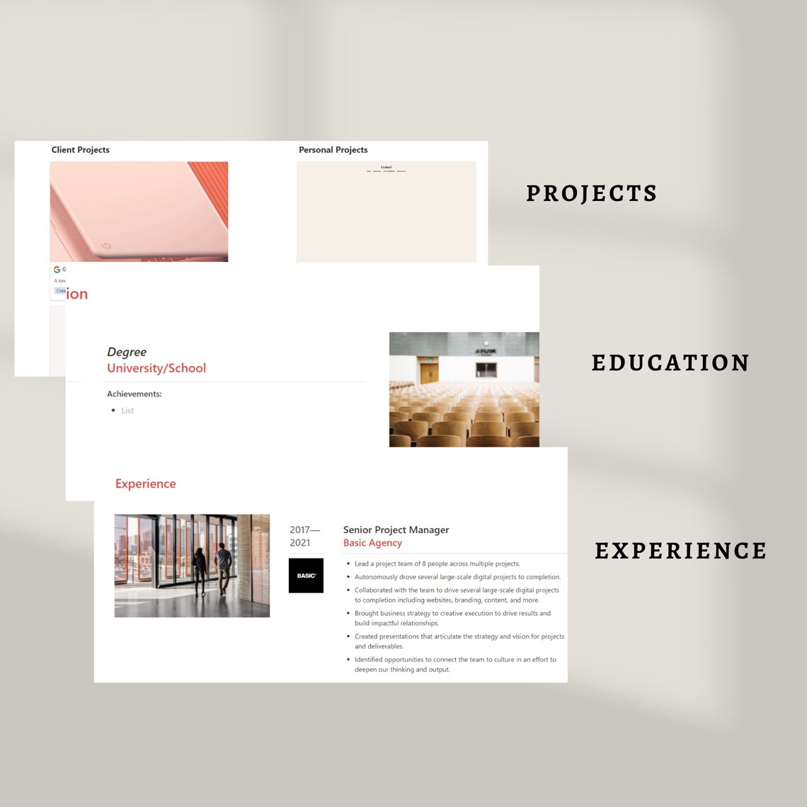 Notion Portfolio Template Notion Portfolio Planner for Creatives and ...
