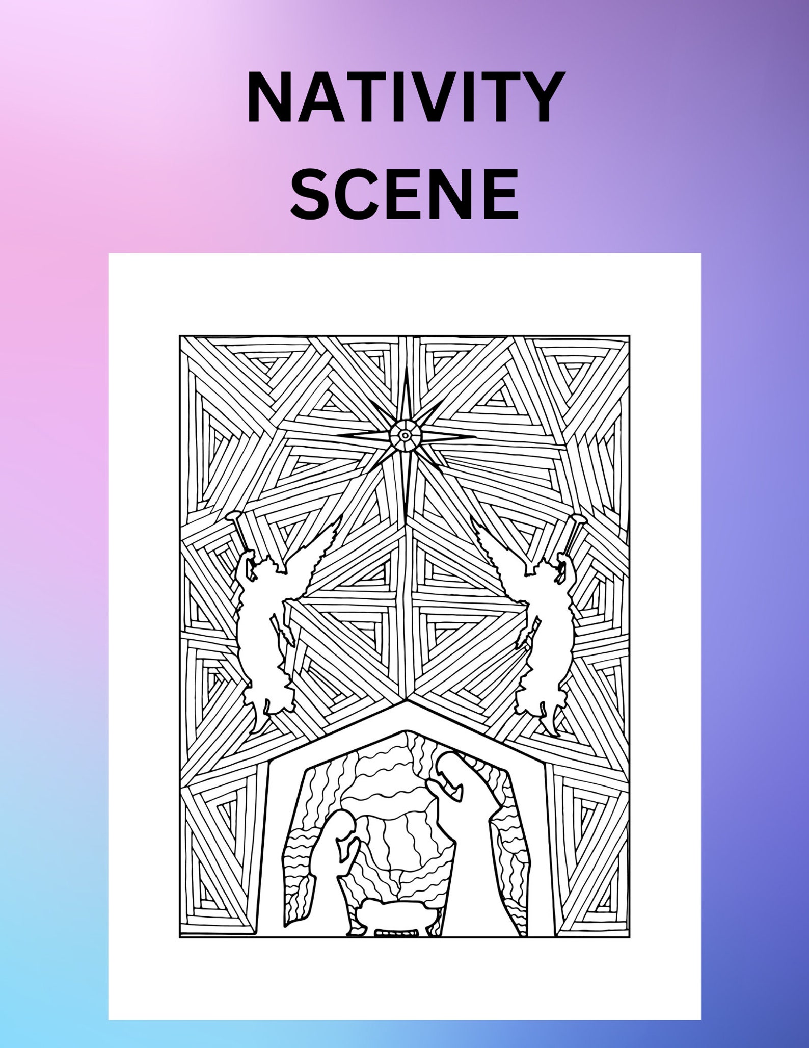 Christmas Nativity Coloring Pages for Children, Christmas Sunday School ...