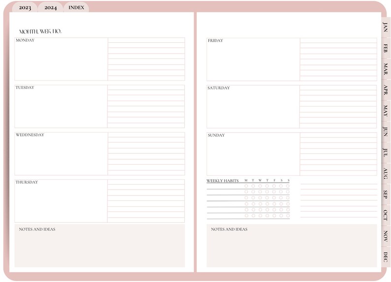 Digital Student Planner 2024 Goodnotes Hyperlinked Tabs Academic ...