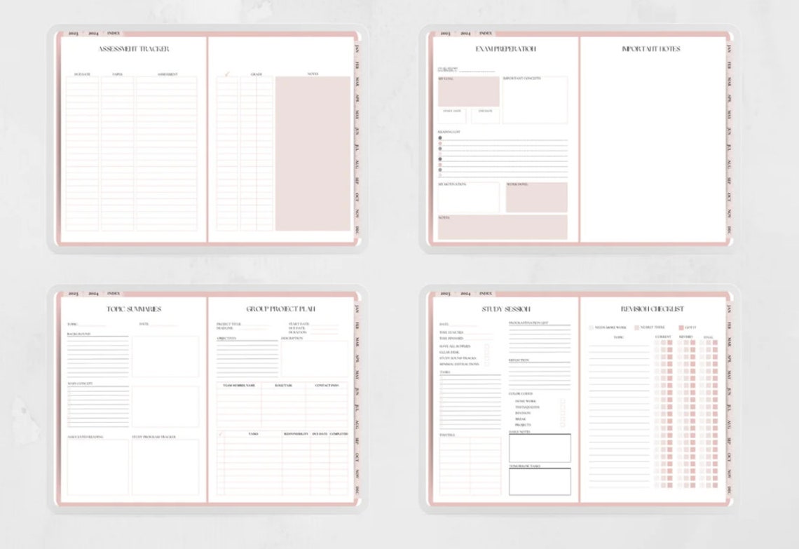 Digital Student Planner 2024 Goodnotes Hyperlinked Tabs Academic ...