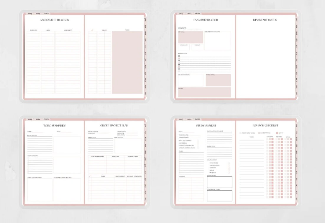 Digital Student Planner 2024 Goodnotes Hyperlinked Tabs Academic ...
