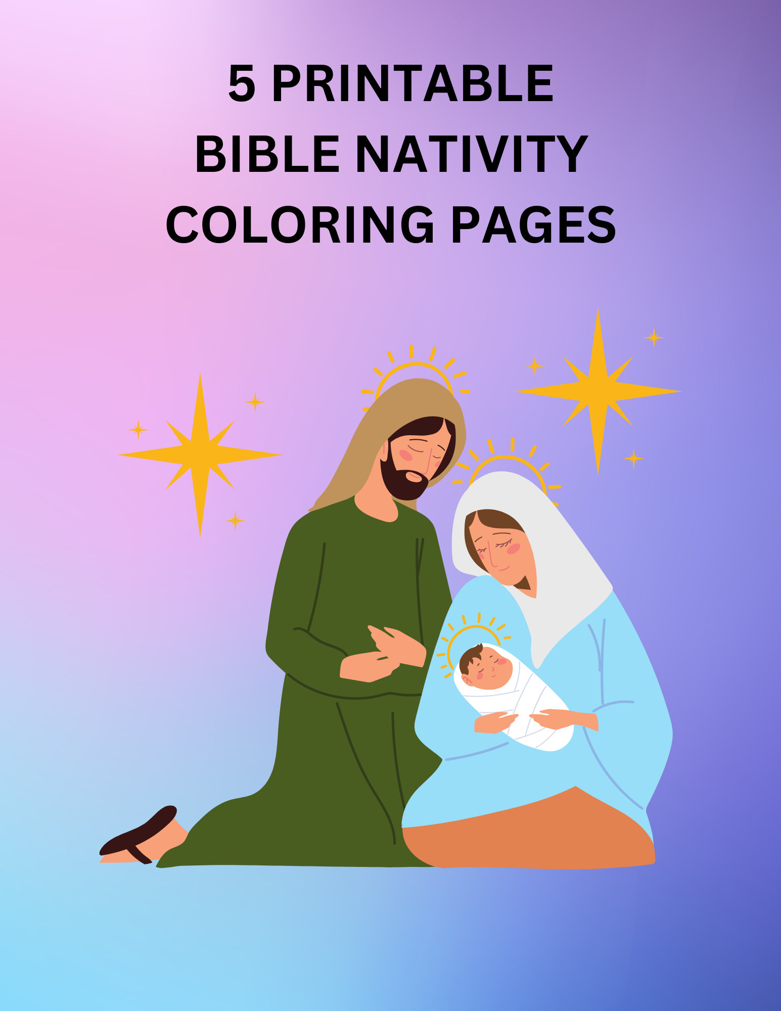 Christmas Nativity Coloring Pages for Children, Christmas Sunday School ...