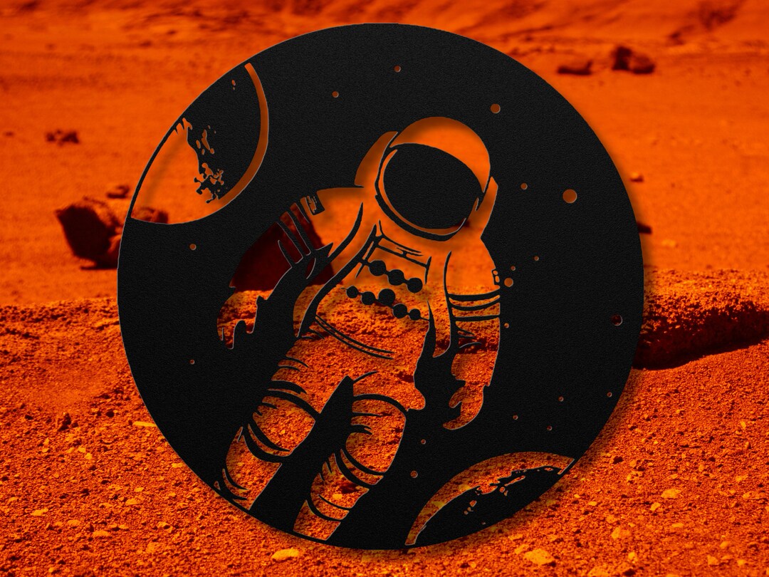 Astronaut Metal Sign, Space Exploration Art, Moon Walk Decor ...