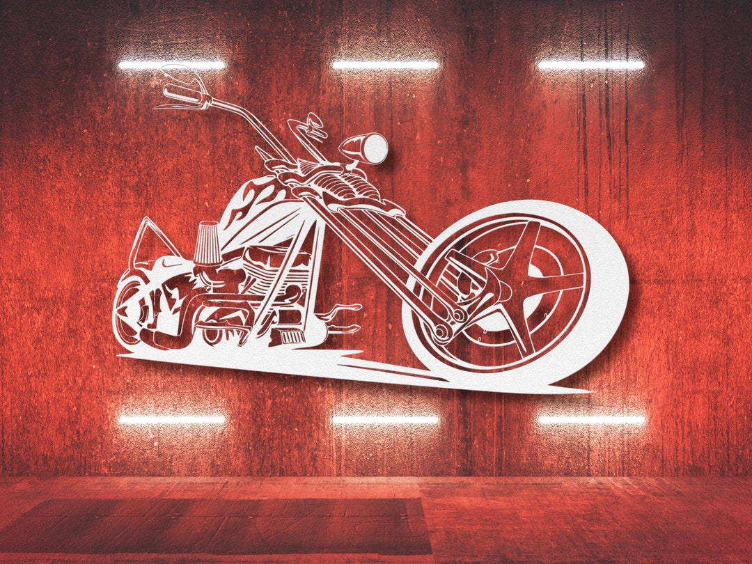 Motorcycle Sign, Custom American Chopper Metal Sign, Two Wheels ...