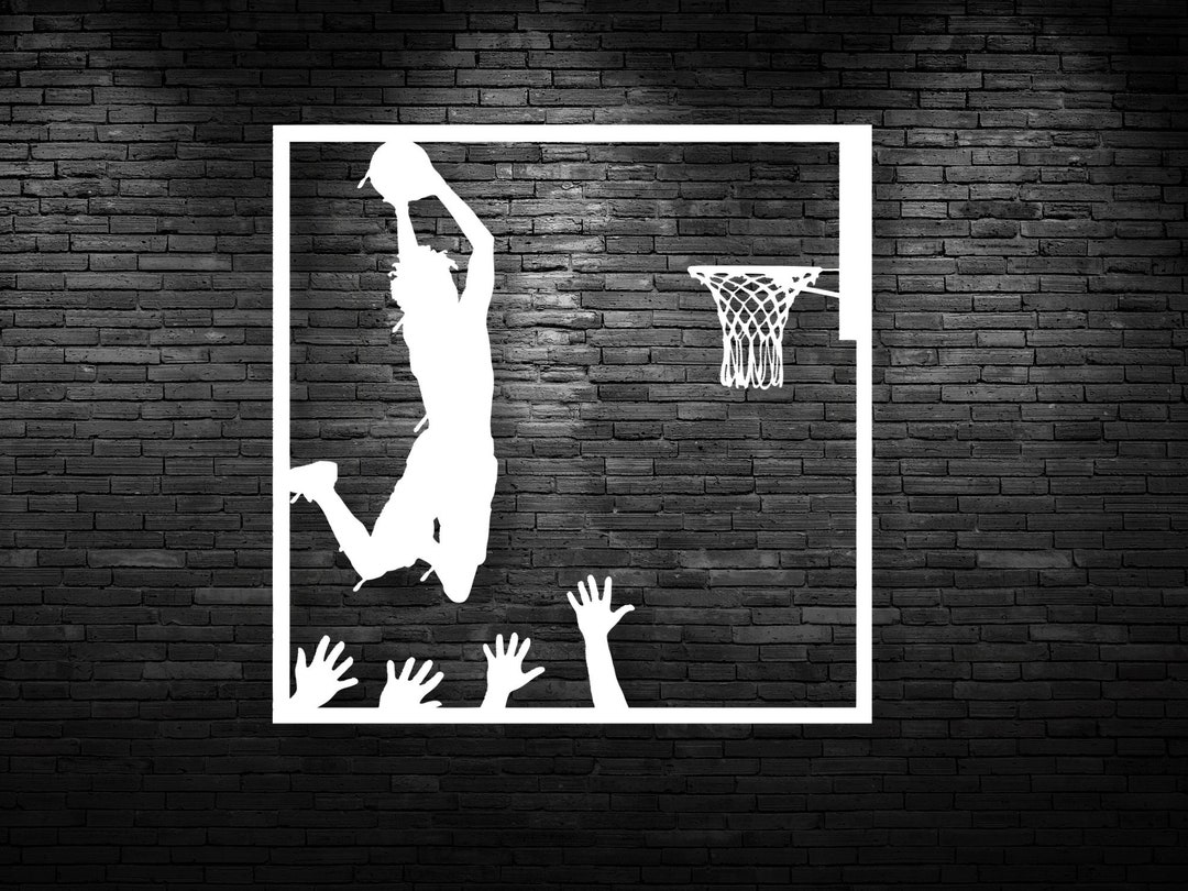 Slam Dunk Metal Sign, Livingroom Decor, Metal Wallart, Basketball Art ...