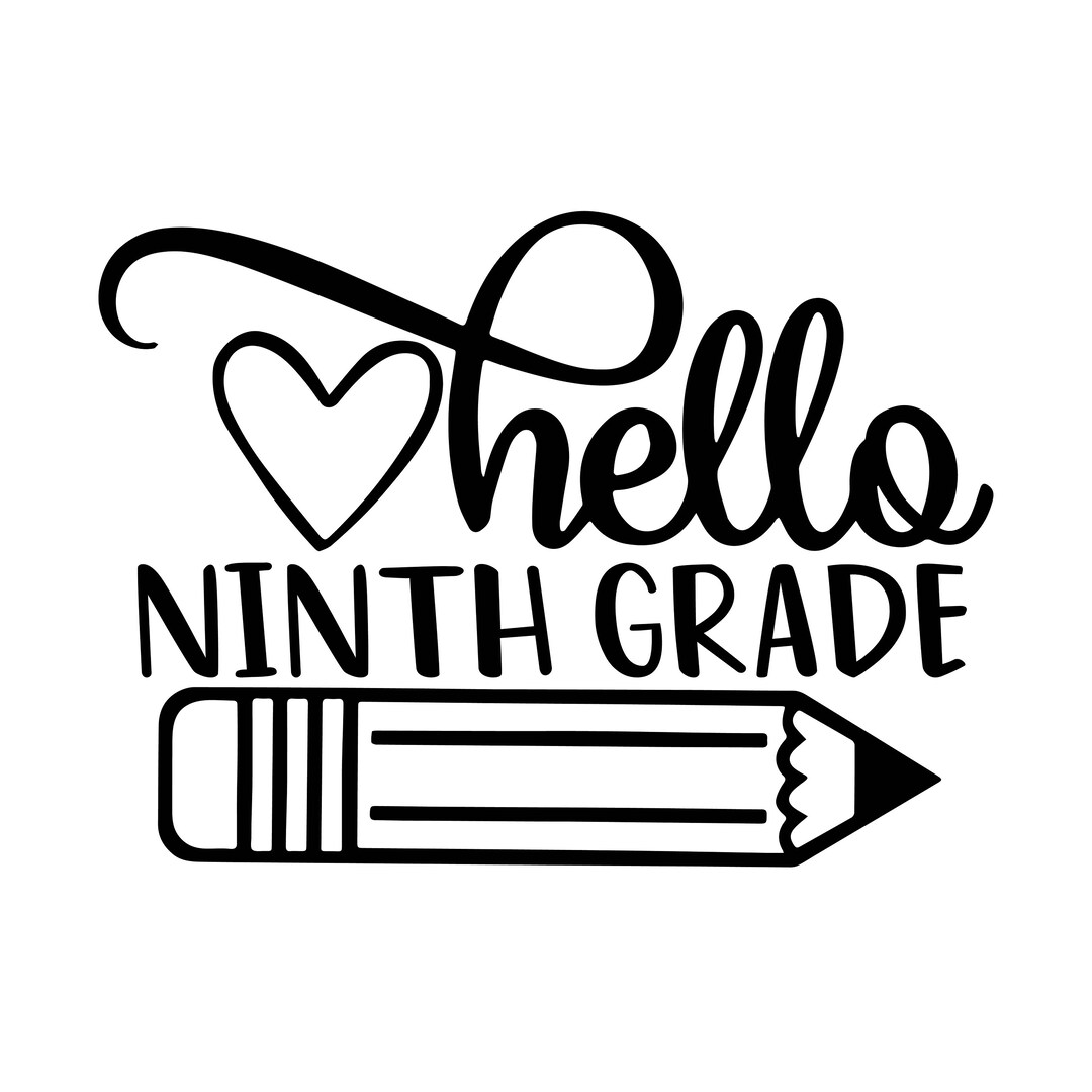 Hello Ninth Grade, Hello Ninth Grade SVG, First Day of School SVG Decal ...