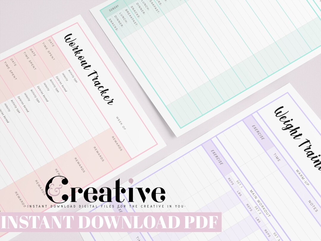 Workout Tracker, Meal Planner and Weight Training Fitness Tracker Files ...