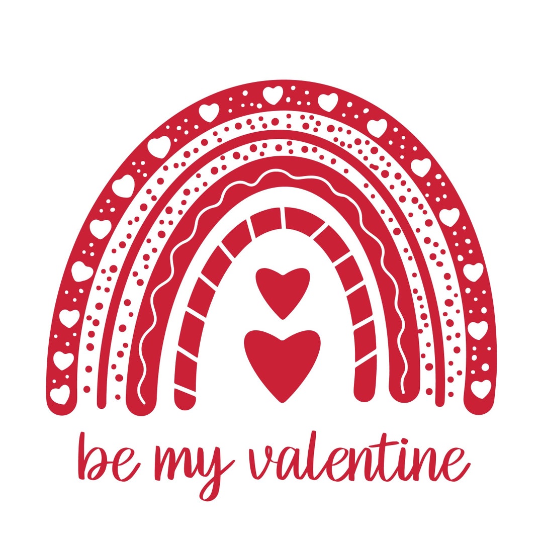 Valentine's Day Rainbow Hearts SVG, Decal Cut File (digital Download ...