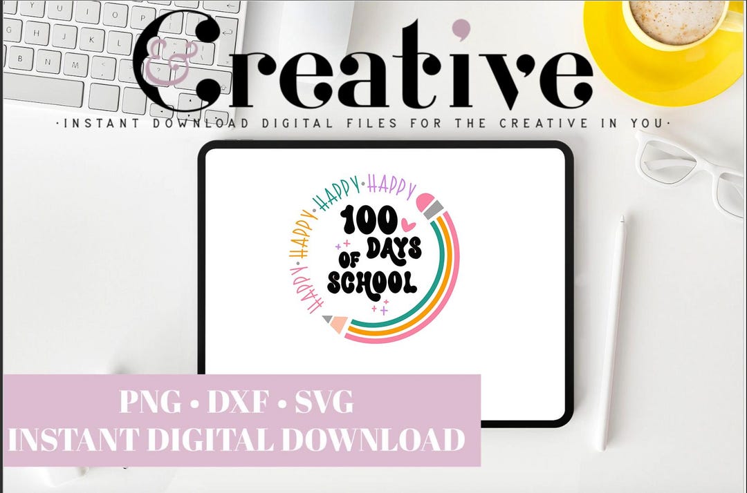 100 Days of School SVG, Groovy Pencil Decal (digital Download) - Etsy