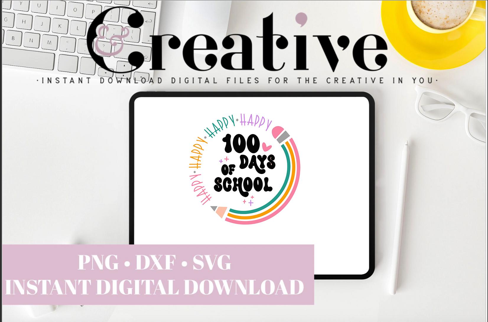 100 Days of School SVG, Groovy Pencil Decal (digital Download) - Etsy