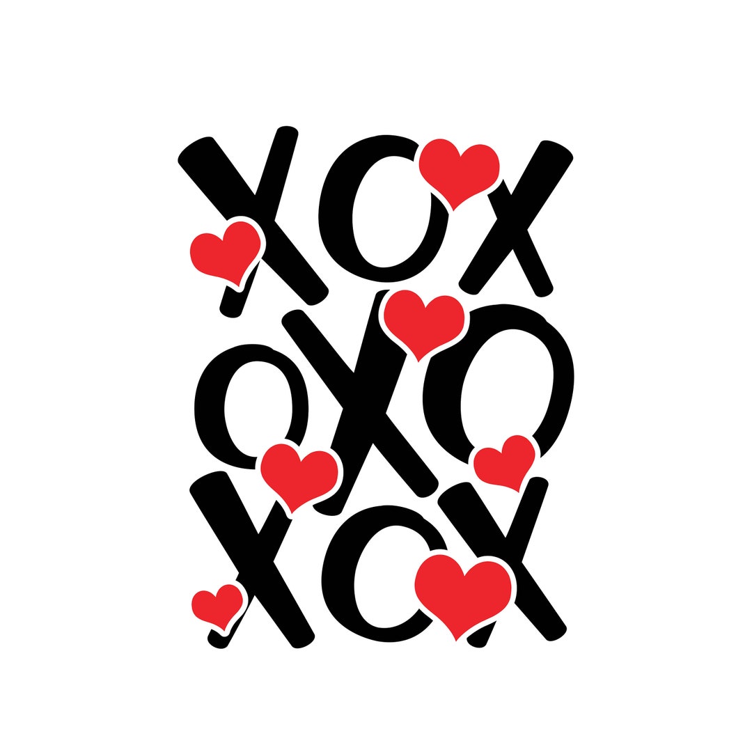 XOXO Hearts, Valentines Day SVG, Decal Files, Cut Files for Cricut, Svg ...