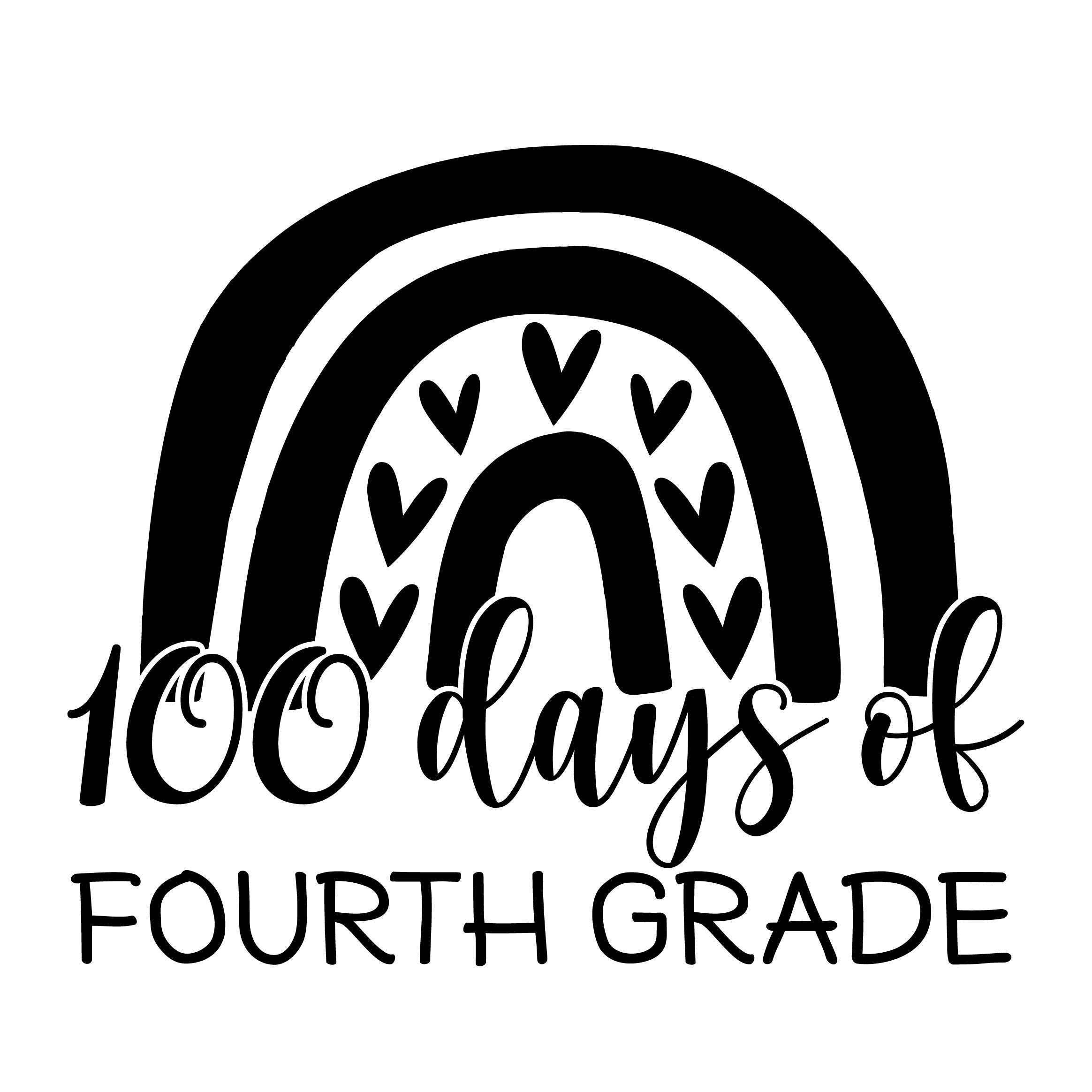 100 Days of Fourth Grade SVG, School Decal Files (digital Download) - Etsy